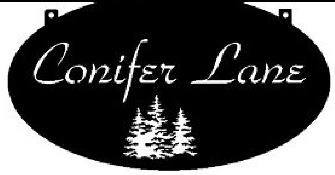 Conifer Lane sign in copper with stainless backer » Sign Performance